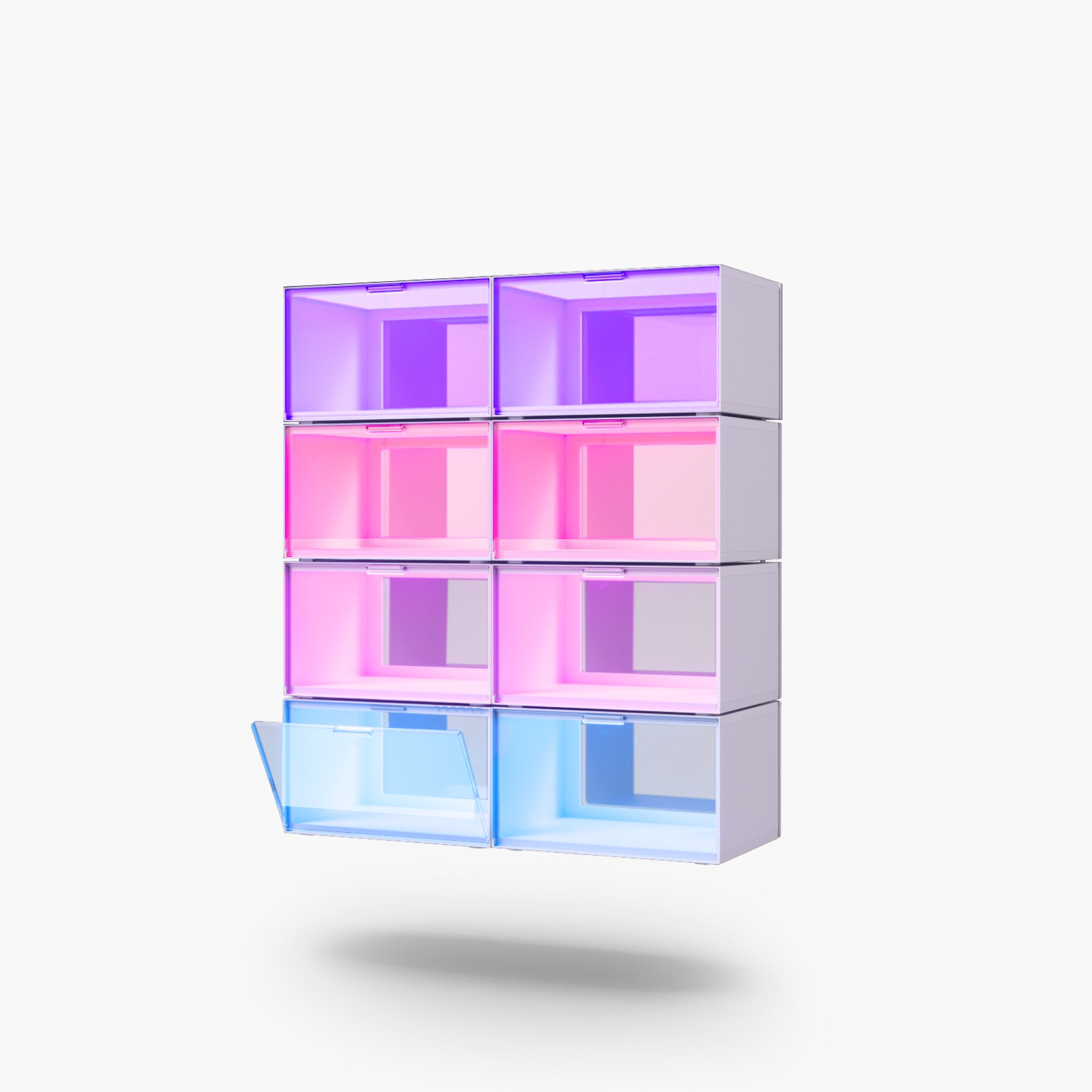 EXPO Smart LED Display Case Starter Kit (8 Pack) - SQFX01K03-8WT | Nanoleaf